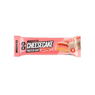 Muscle Nation Cheesecake Protein Bar Strawberry 50g | eBay