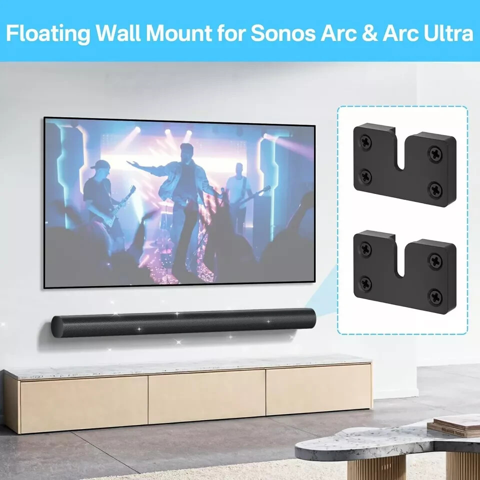 Notiela Metal Soundbar Mount for Sonos Arc & Arc Ultra – Floating Wall ...