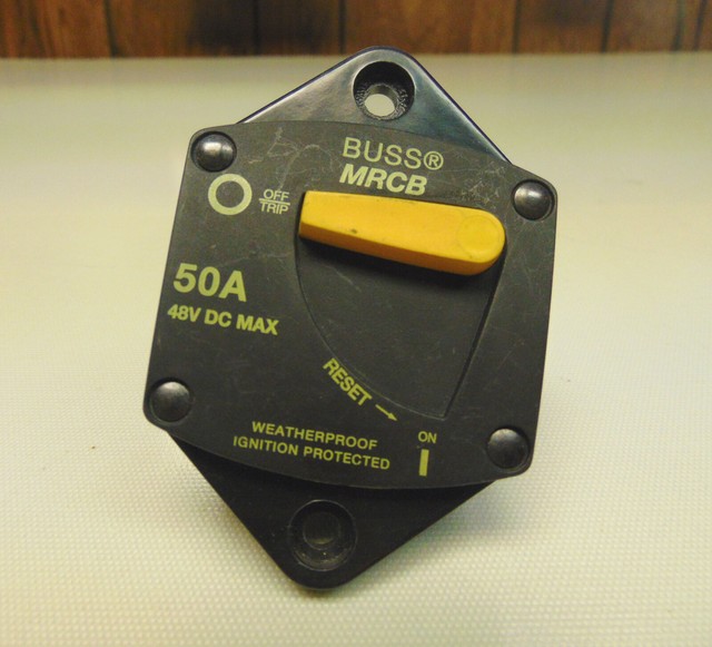 Buss MRCB 50 Amp Marine Panel Circuit Breaker 187050p-03-1 VB for sale ...