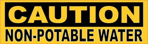 10in x 3in Caution Non-Potable Water Sticker Car Truck Vehicle Bumper ...