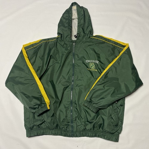 VINTAGE RARE STARTER OREGON DUCKS FULL ZIP HOODED LINED WINDBREAKER ...
