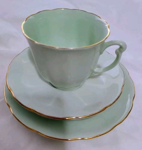 Glade Green Bone China English Cup, Saucer Vintage & Plate. No Chips Or ...