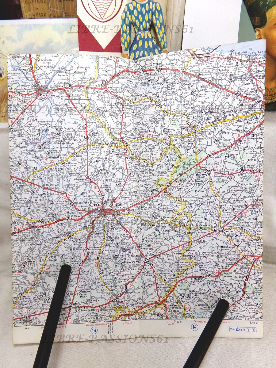 CARTE ROUTIÈRE MICHELIN N°54, CHERBOURG, ROUEN, 1 cm = 2 Km | eBay