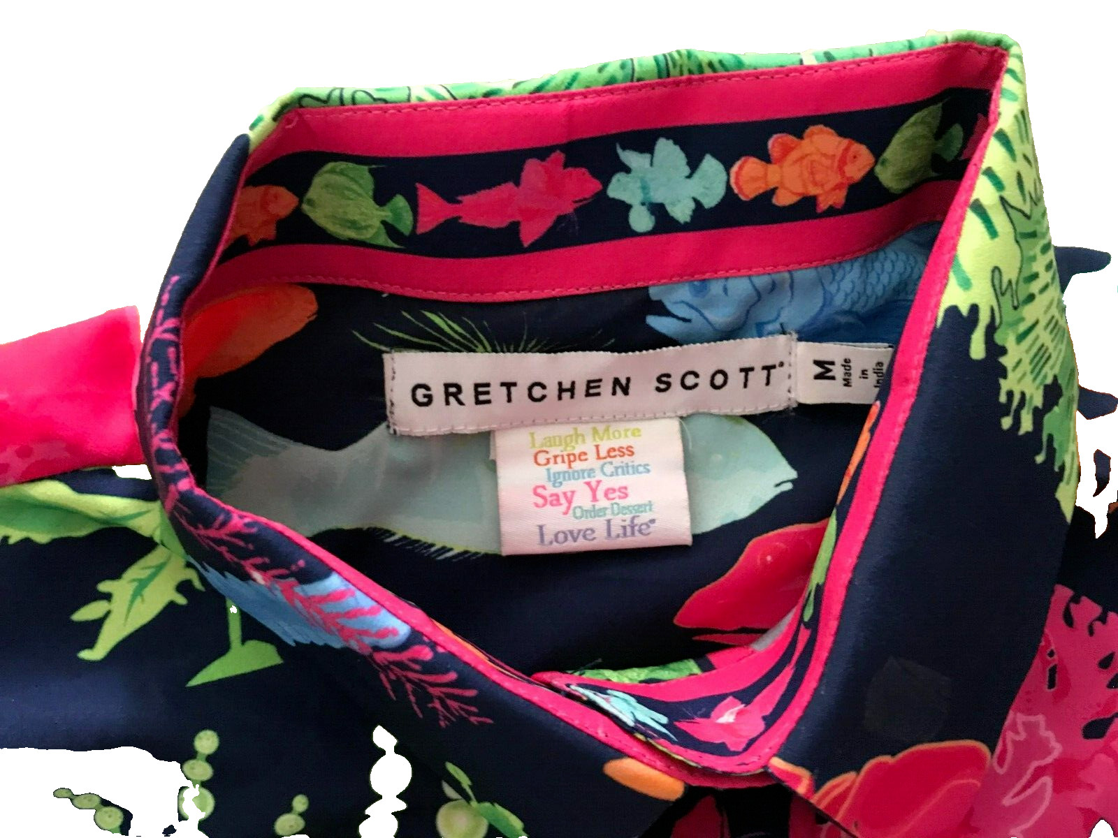 Gretchen Scott Women’s Fish/Coral Design, Button-up, … - Gem