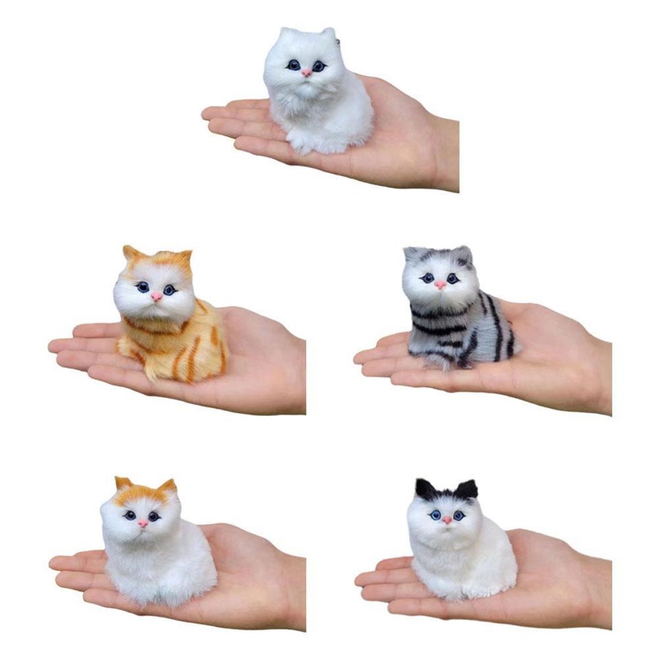 Cute Artificial Plush Cat Simulation Cat Ornaments Fake Cats Plush Cats ...