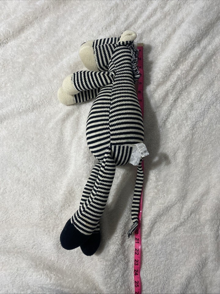 Pier 1 Plush Stuffed Zebra 23" Knit Sweater Sock Style Animal Floppy Long Legs | eBay