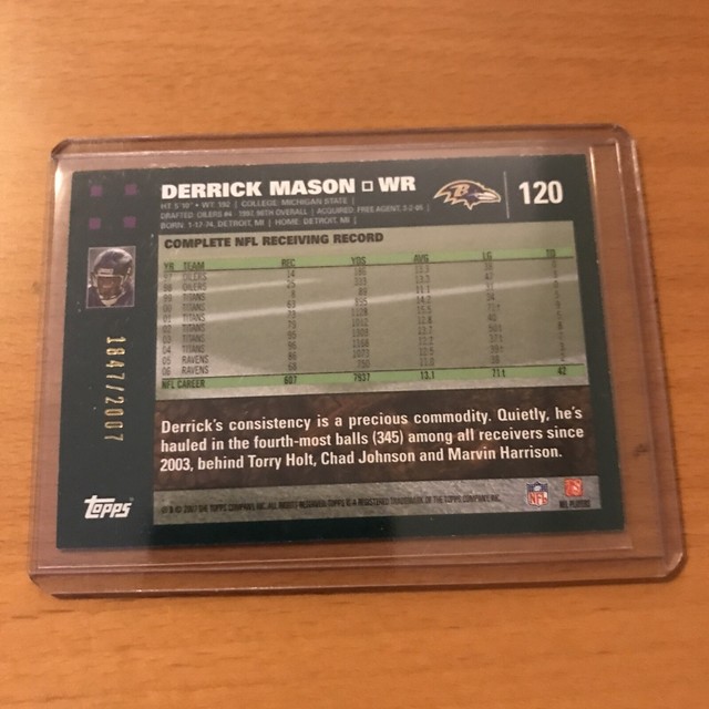 2007 Topps - Copper #120 Derrick Mason /2007 for sale online | eBay