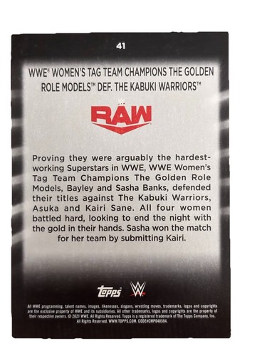 Excellent: 2021 topps WWE Women’s Division Champions The Golden Role ...