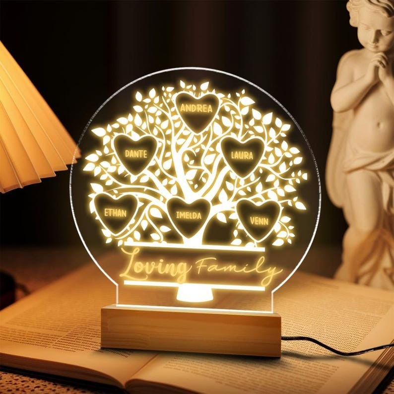 Personalized Tree of Life Light – Custom Family Name Gift for Mom or ...