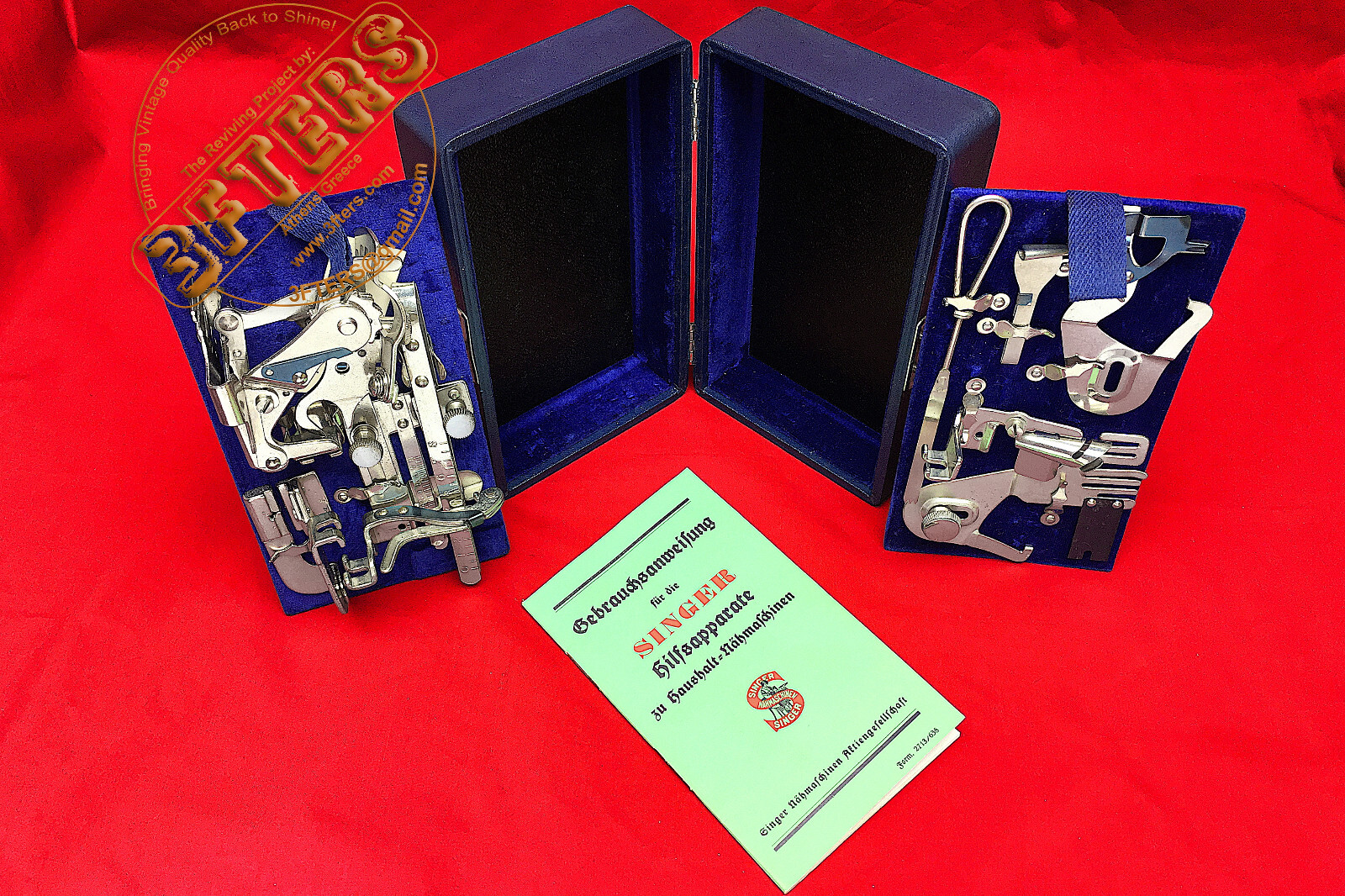 SINGER Featherweight 221 222 Attachments Luxury Set Box German ...