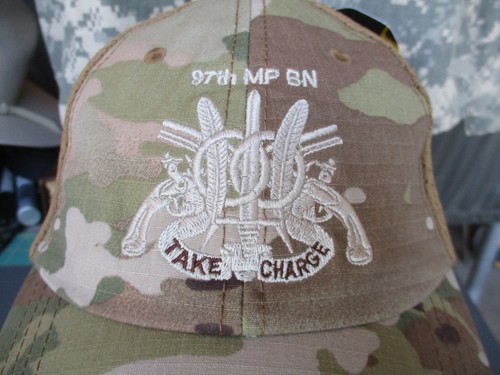 US Army OCP, Multicam 97th MILITARY POLICE BN, MP Unit Hat, Mesh Back ...