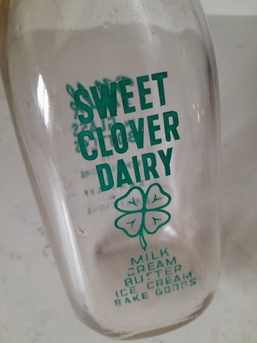 Rare Vintage Green 4 Clover Sweet Clover Dairy 2 Sided Square Quart ...