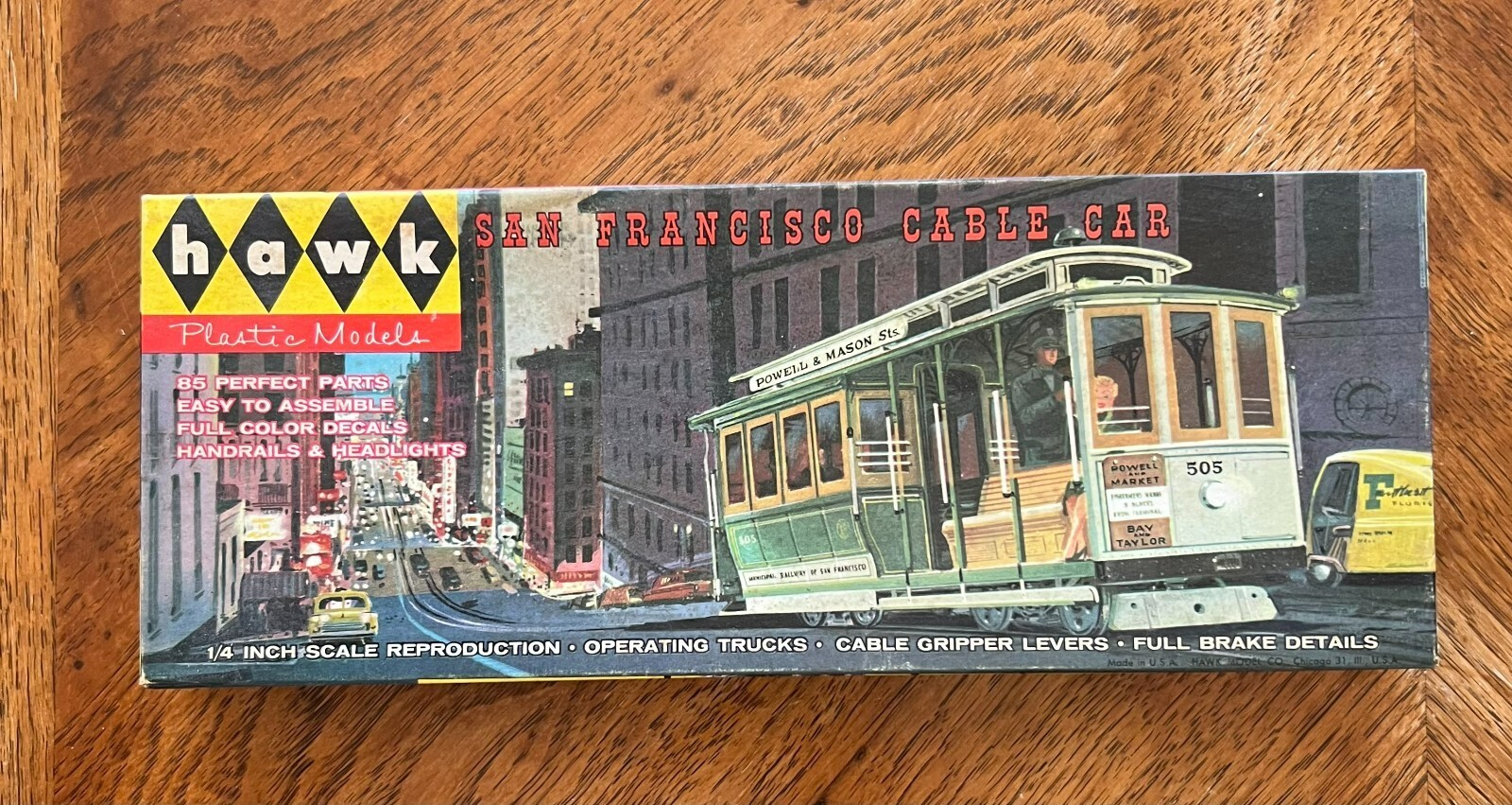 HAWK 1/4 Inch Scale San Francisco Cable Car Model Kit 1959 Vintage for ...