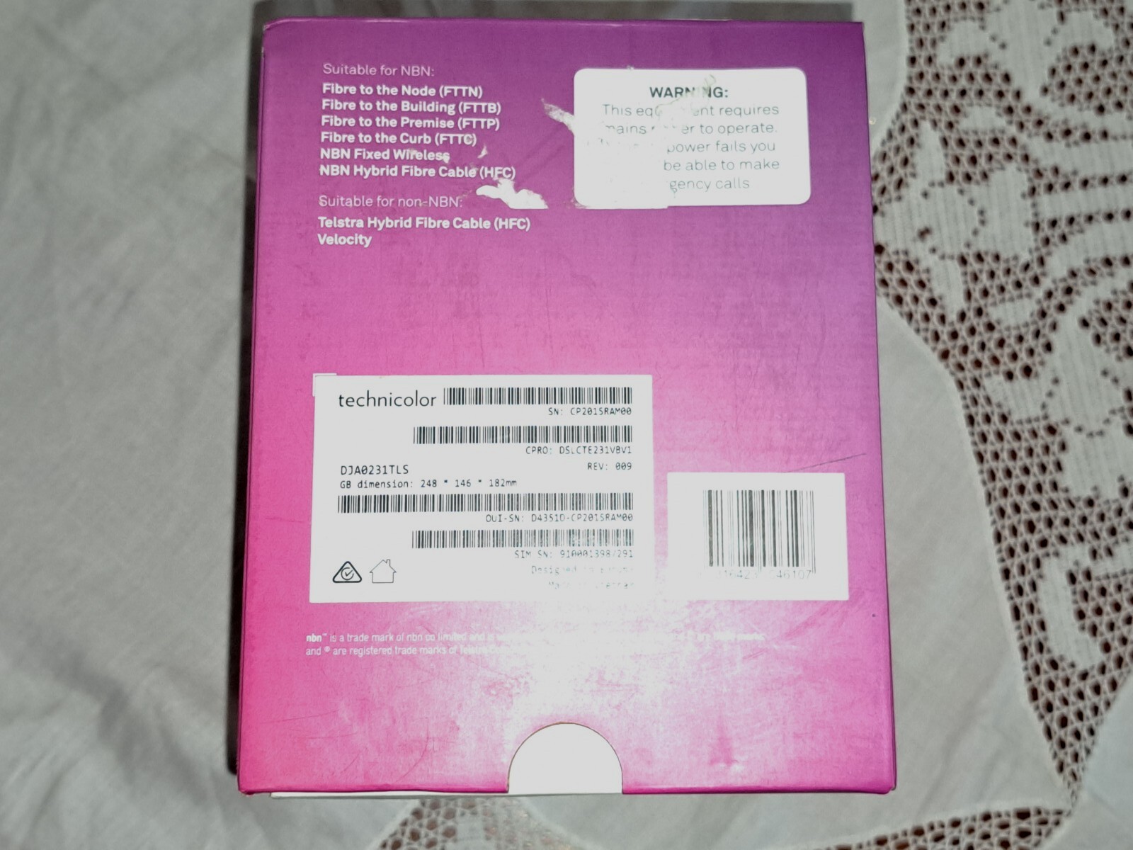 Telstra Smart Modem Gen 2 NBN - WiFi 5GHz & 2.4GHz - Technicolor ...