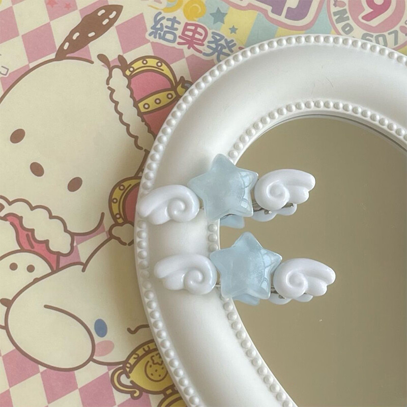 Cartoon Angel Wings Star Pentagram Hair Clip for Women Cute Sweet ...