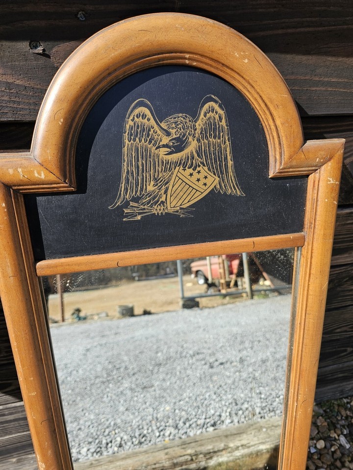 Pair Vintage Federal Style Cherry Wood Entryway Wall Mirrors 47 X 14.5 ...