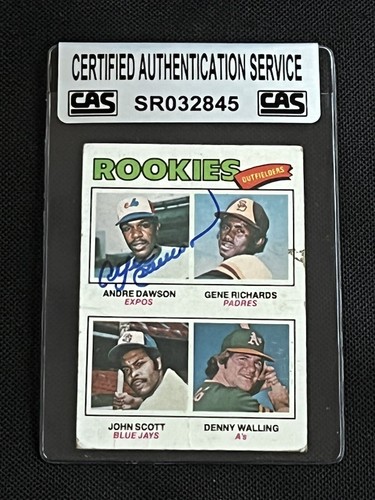 ANDRE DAWSON 1977 TOPPS ROOKIE SIGNED AUTOGRAPHED CARD #473 EXPOS CAS ...