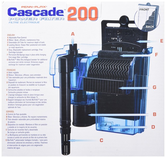 Cascade Power Filter 200 Quad Filtration System Aquarium up to 50 ...