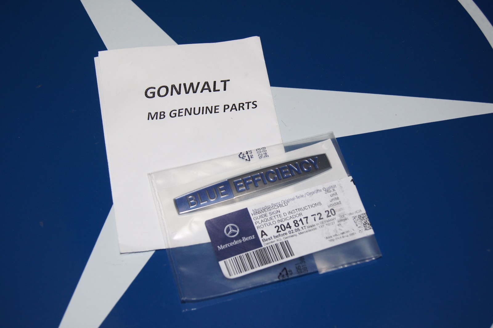 Mercedes Benz New Blue Efficiency Badge Ornament Emblem Bluetec Diesel ...