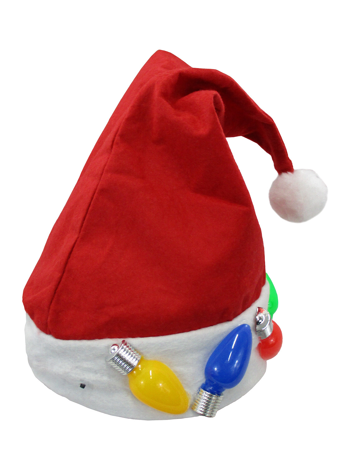 Light Up Santa Hat Jumbo Giant Christmas Bulb Lights Costume Accessory ...