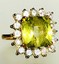 Burle Marx 18K Yellow Gold Cushion Green Chrysoberyl Diamond Halo ...