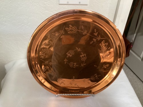 Vintage Princess House Copper Etched Floral Serving Tray 12.25” | eBay