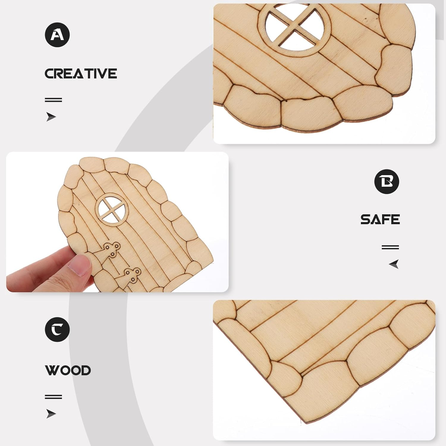 Wooden Fairy Garden Door Chip 48Pcs Fairy Door Wooden Garden S Wood ...