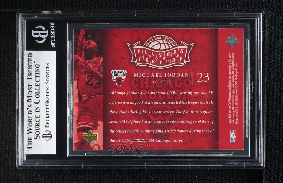 1999 Upper Deck NBA Legends Players of the Century Michael Jordan BGS 9 ...