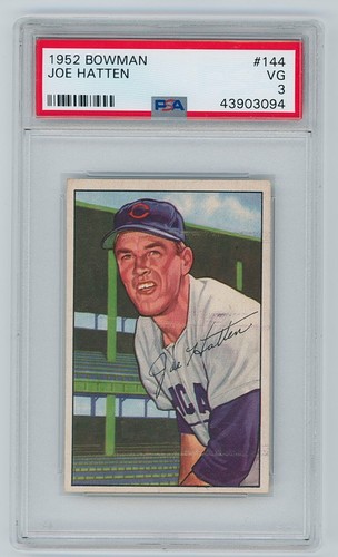 1952 BOWMAN Baseball - JOE HATTEN #144 Chicago Cubs - PSA 3 VG | eBay
