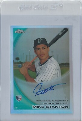 MIKE STANTON AUTOGRAPH 2010 BOWMAN CHROME REFRACTOR CARD #190 SIGNED ...