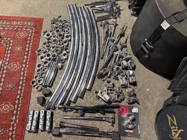 Gibraltar Drum Rack Parts Lot ~ Clamps, Peddle, Tubes | eBay