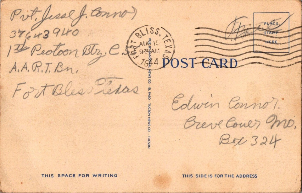 Postcard Great Southwest Big Letter Linen Postmarked Ft. Bliss, Texas ...