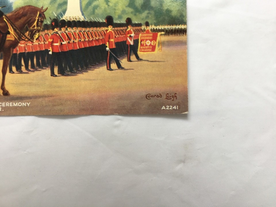 1 Valentine colour postcard Queen Elizabeth, Trooping of Colour, Conrad ...