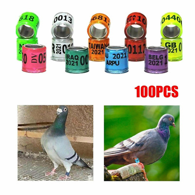 100pcs x 2026 Year Aluminum Bird Racing Pigeon Leg Rings Bands for ...