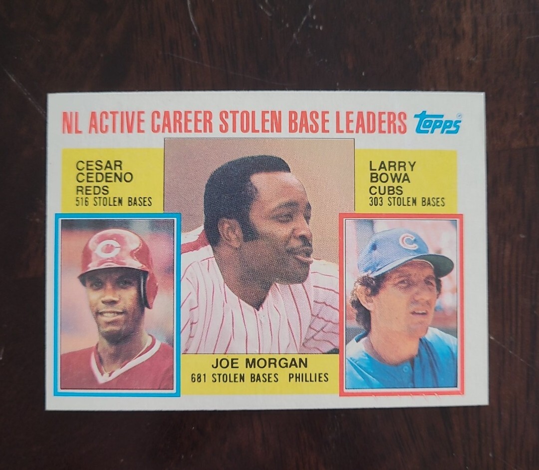 1984 Topps Joe Morgan/Cesar Cedeno/Larry Bowa #705 Active SB Leaders | eBay