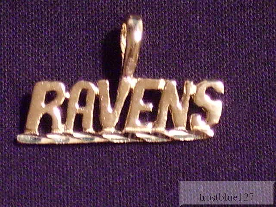 BALTIMORE RAVENS Team Name Pendant 24k Gold Plated Charm Team Fan ...