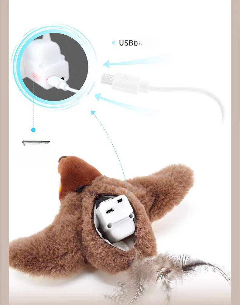 Electronic Interactive Flying Bird Cat Toy Hanging Pet Flapping Wings ...