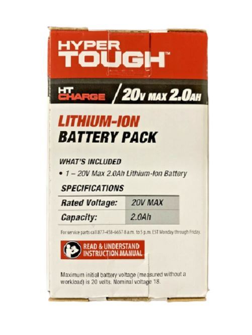 Hyper Tough 20V Max Lithium Ion Battery Pack Compact 2.0Ah Battery ...