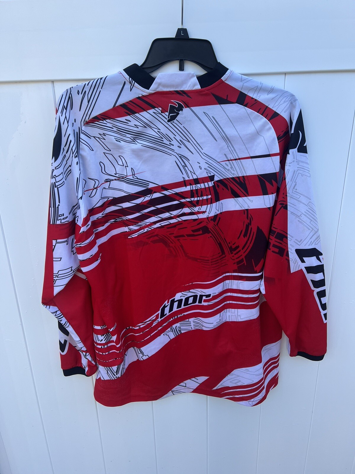 Thor Phase Motocross Jersey Mens XL Dirtbike Long Sleeve Red White | eBay