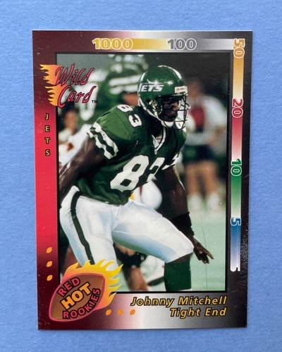 1992 Wild Card Football Johnny Mitchell Red Hot Rookies #24 Rookie RC ...