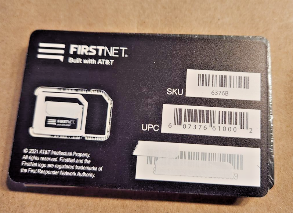 FIRSTNET TRIPLE-CUT SIM CARD for AT&T FIRSTNET ONLY | eBay