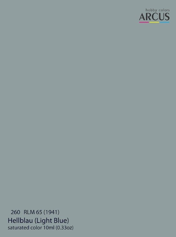 Arcus A260 Acrylic paint Luftwaffe 260sRLM65 Hellblau Light Blue ...