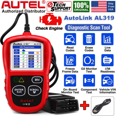 Autel Autolink AL319 OBD2 Scanner Code Reader Check Engine Car ...