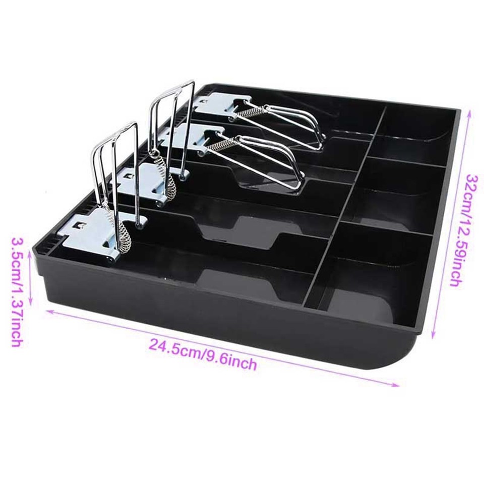 Cash Register Drawer Insert Tray 4 Bill 3 Coin Slots Cashier Drawer for ...