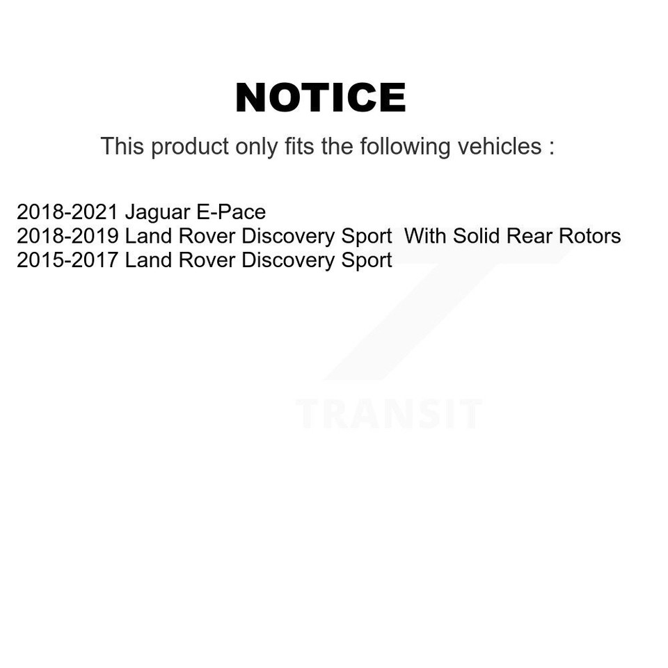 Brake Rotor And Semi-Metallic Pad Rear Kit For Land Rover Discovery ...