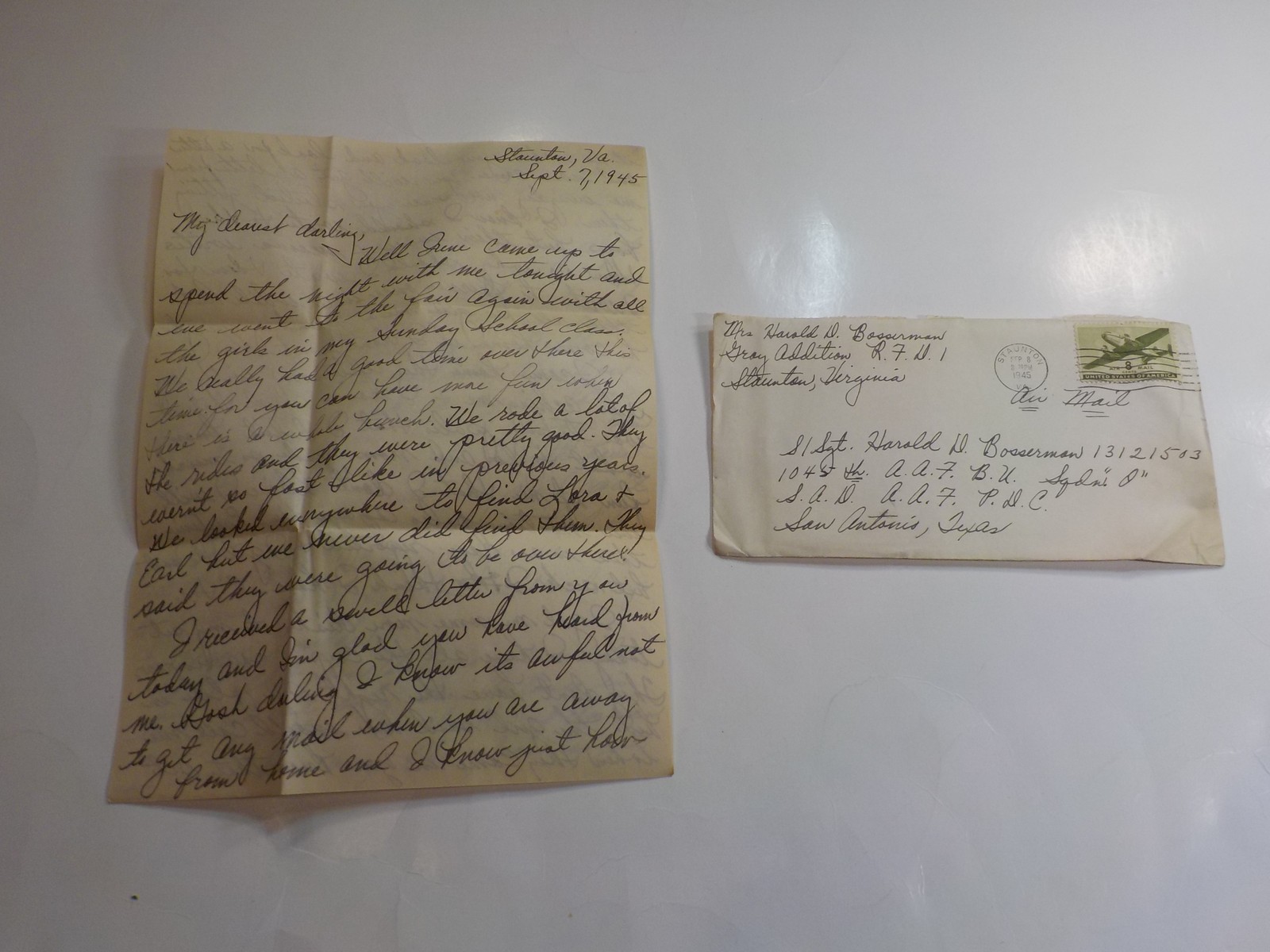 WW2 Letter 1945 Missing In Action 450th Bomb Group San Antonio Texas WW ...