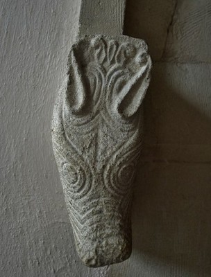 Photo A1 Deerhurst; St Mary's Church An Anglo Saxon sculpture of a beas ...