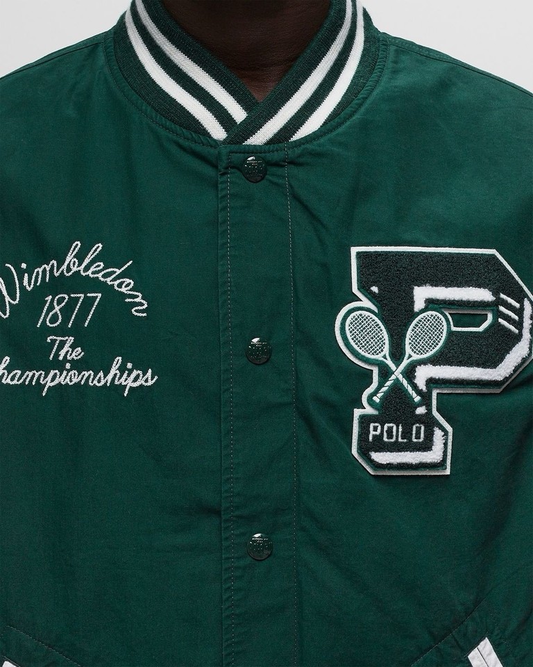 Polo Ralph Lauren Tennis Varsity Wimbledon Letterman Jacket Green/White ...
