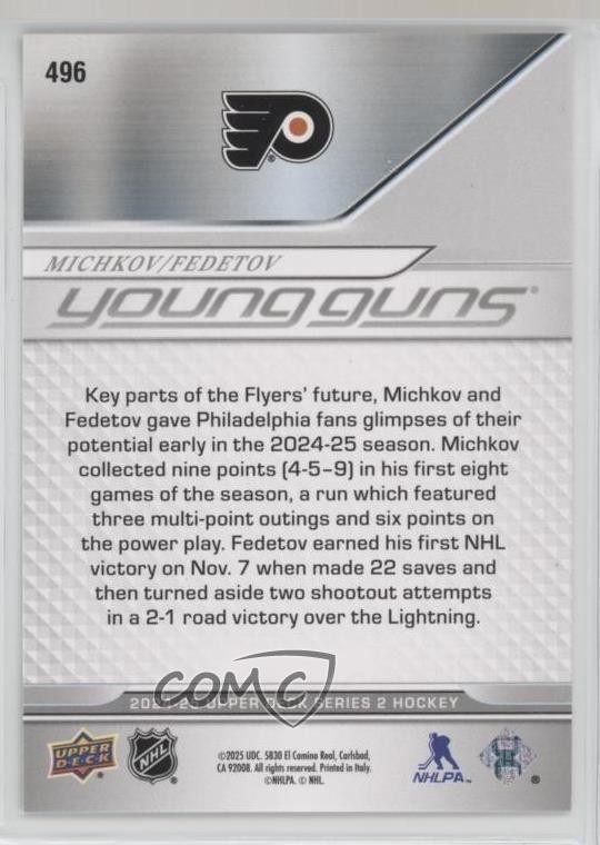 2024 Series 2 Rainbow Speckled Foil Matvei Michkov Ivan Fedotov #496 ...