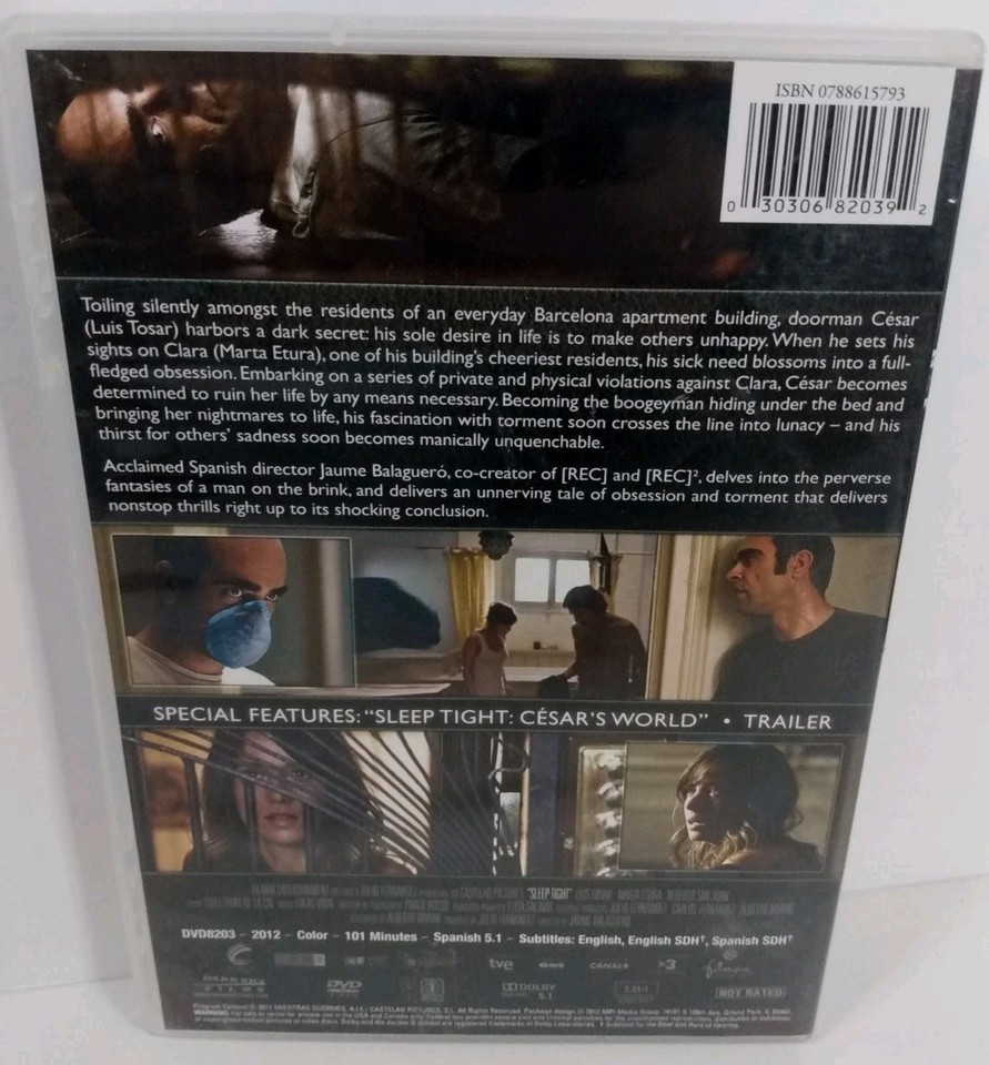 Sleep Tight (DVD, 2011) Horror Obsession Thriller -Jaume Balaguero ...